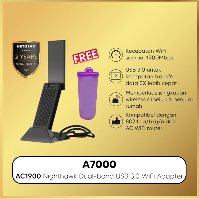 Jual Netgear Ac1900 A7000 NIGHTHAWK Wifi Usb Adapter Ac 1900 A 7000 WI ...