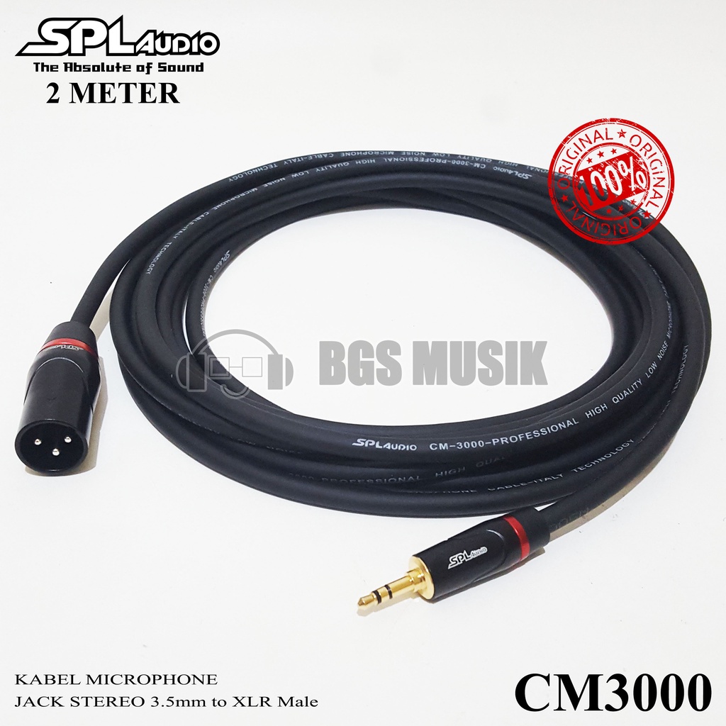 Jual Kabel Microphone Original 2m - Kabel Jack 3.5mm Stereo to XLR Male ...