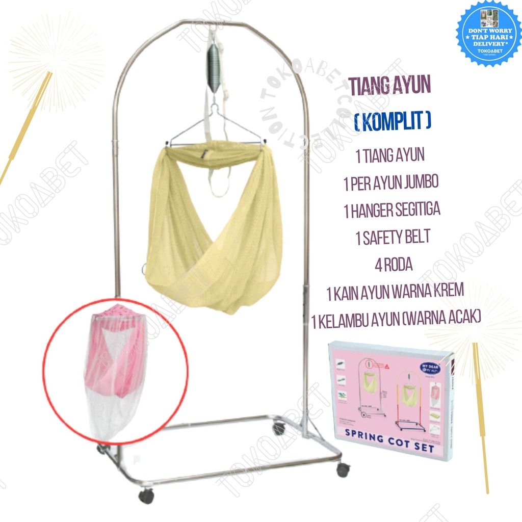 Jual My dear spring cot tiang ayunan bayi chrome stainless kain kelambu ...