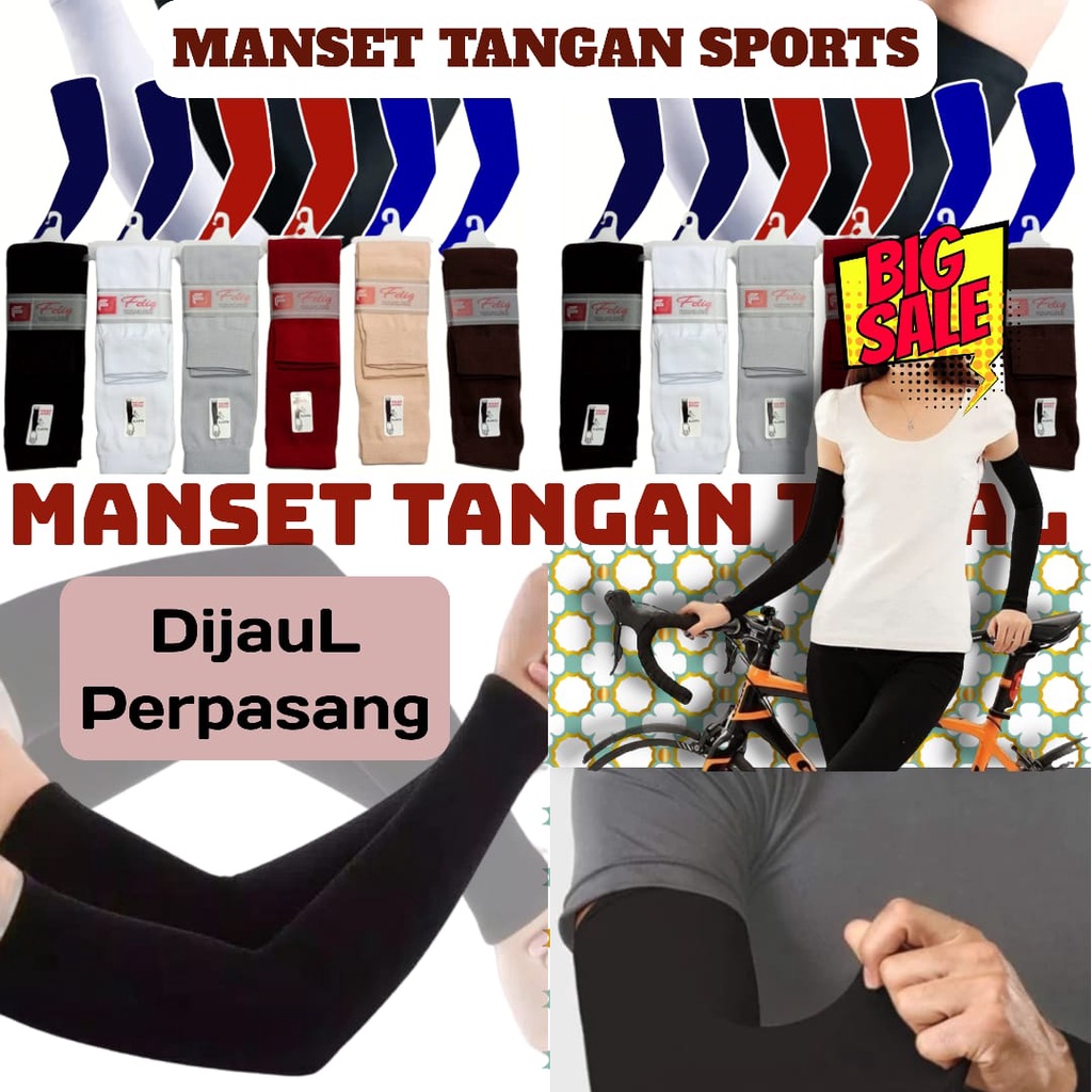 Jual manset tangan tebal panjang 60 cm / manset tangan polos / sarung ...