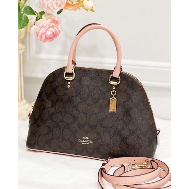 Jual Tas Coach original - Coach katy satchel in signature brown shell ...