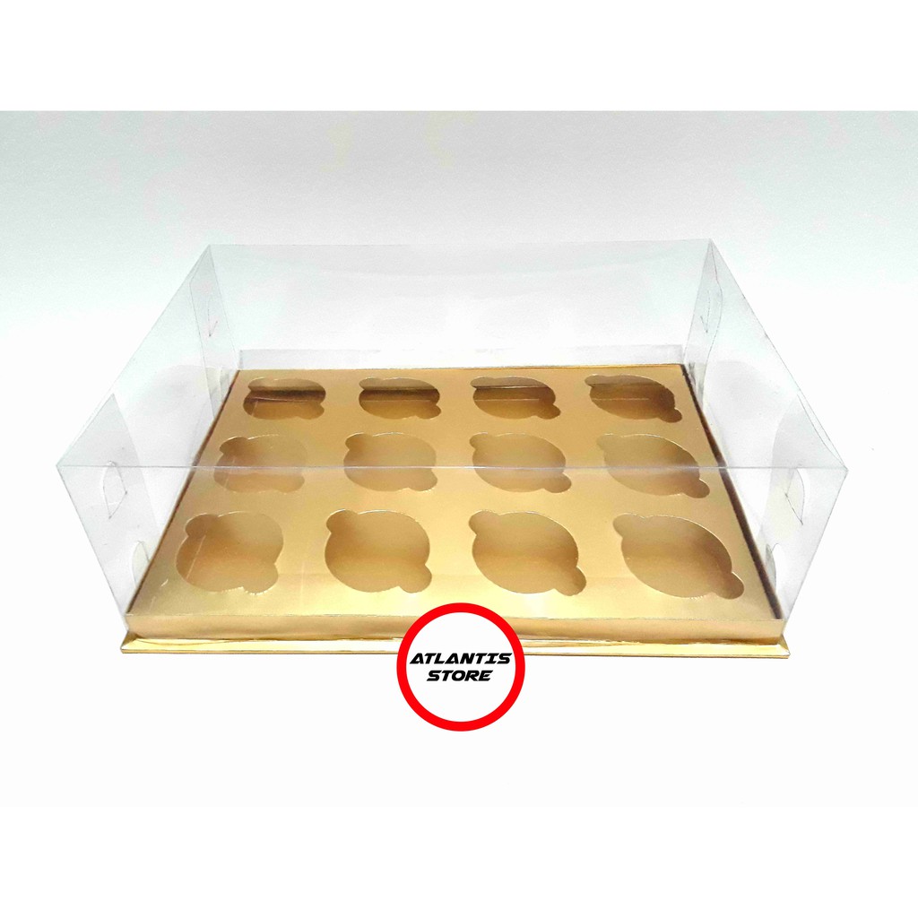 Jual BOX CUPCAKE MIKA GOLD ISI 12 ( S12 GOLD ) | Shopee Indonesia