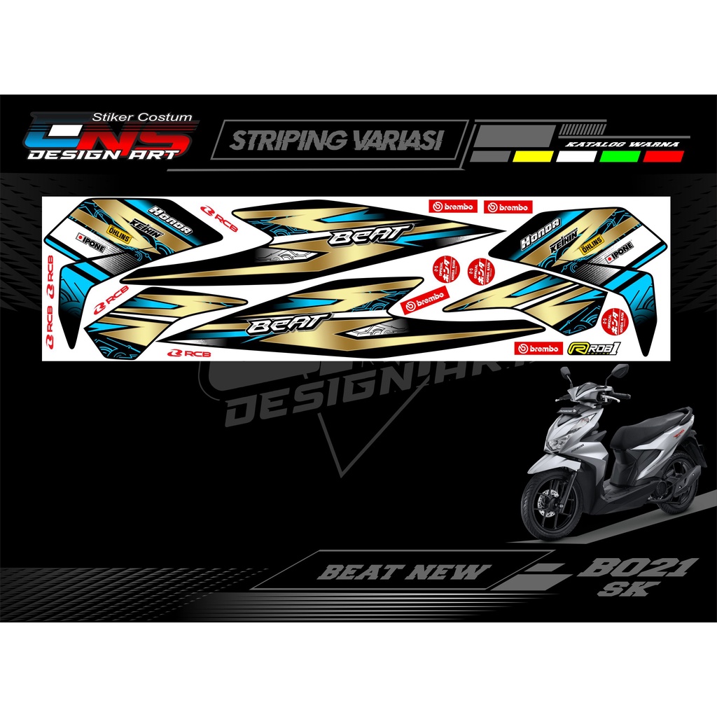 Jual Stiker Sticker Striping Beat Dealux Lis Variasi Honda Beat dealux ...