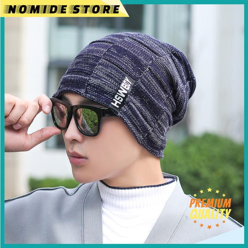 Jual Topi Kupluk Pria Dewasa Rajut Wool Sport R Winter Fashion Beanie ...