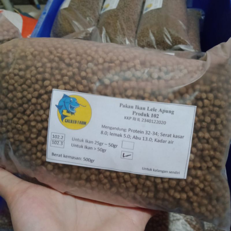 Jual Pakan Ikan Lele apung / Pelet / evergreen 102.3 500gr repack ...