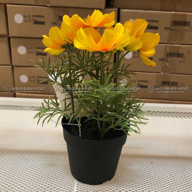Jual Tanaman artificial tiruan cosmos kuning dlm pot tinggi 22cm WEO ...