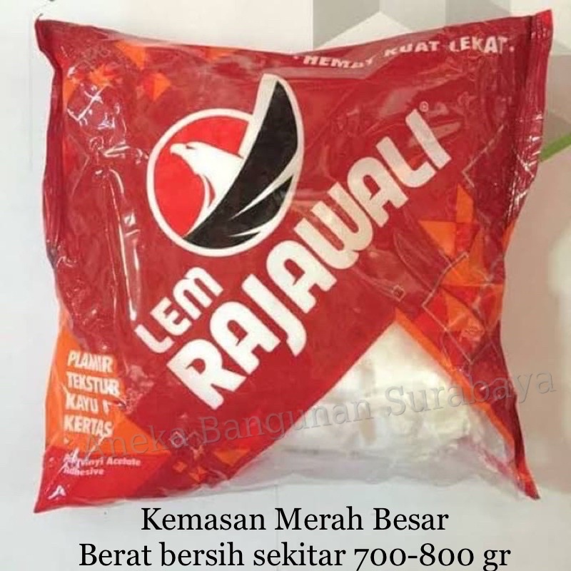 Jual Lem Rajawali Kemasan merah besar 800gr 1kg | lem PVAC putih ...