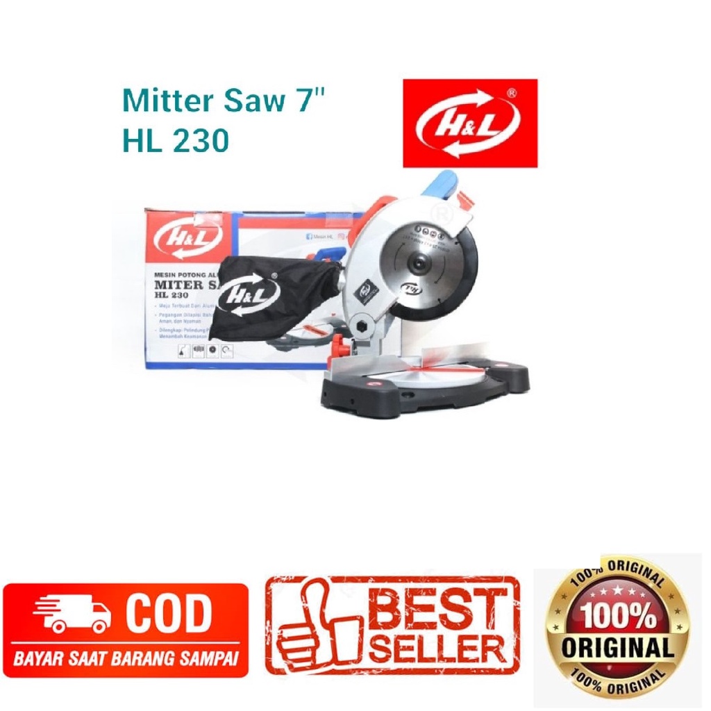 Jual Mesin Potong Aluminium / Miter Saw 7 Inch HL 230 Non Sliding | Shopee Indonesia