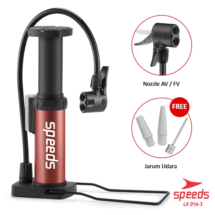 Jual SPEEDS Pompa Ban Mini Foot Pump Portable High Pressure Pompa Angin ...