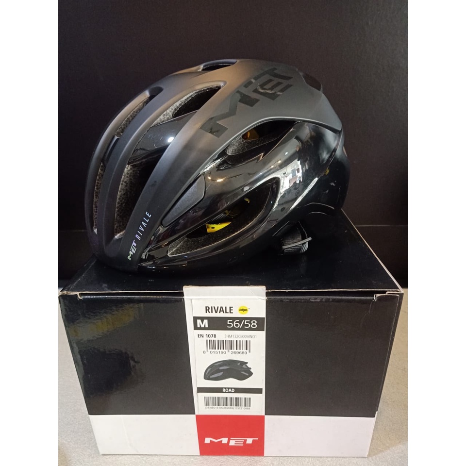 Jual Helm Sepeda Helmet Original Met Rivale Mips Black Shopee Indonesia