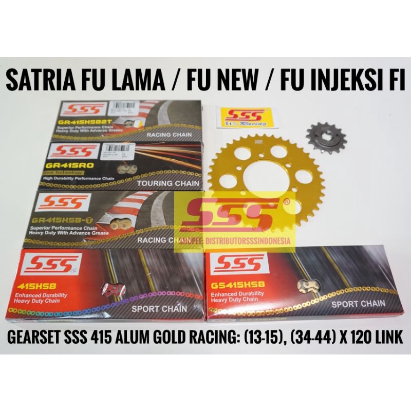 Jual GEARSET / GIRSET / GEAR SET / GIR SET SATRIA FU / FU NEW FACELIFT GOLD ALLOY 415 RANTAI SSS ...