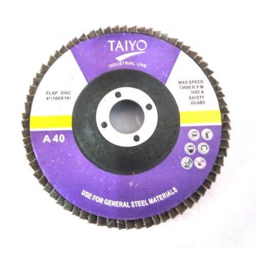Jual TAIYO AMPLAS SUSUN PLAT BESI FLAP DISC 4" 4 INCH GRIT 40 A40 ...