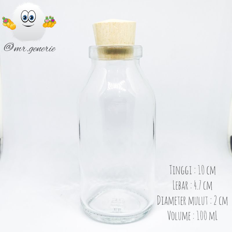 Jual Mr.Generie 100mL Thick Glass Bottle / Botol kaca mini 100 ml tutup ...