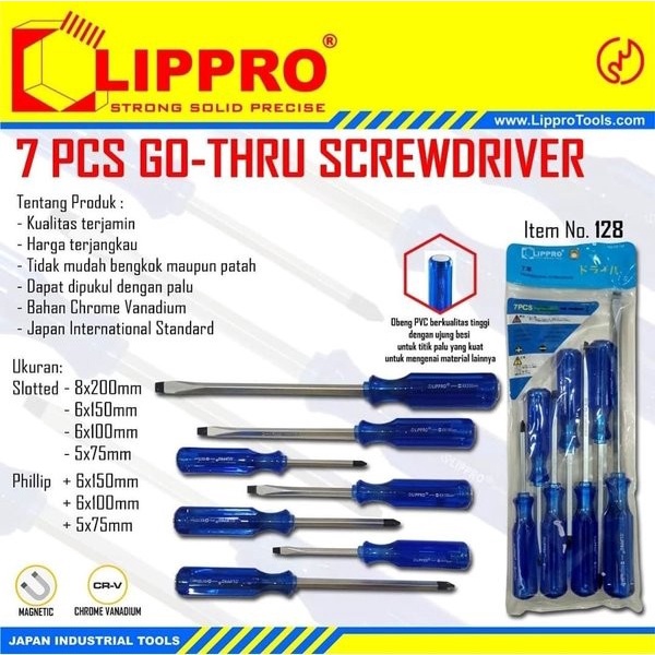 Jual Obeng Getok 7 Pcs Lipro - Obeng Tembus Set 7 Pcs Lipro OBENG GO THRU | Shopee Indonesia