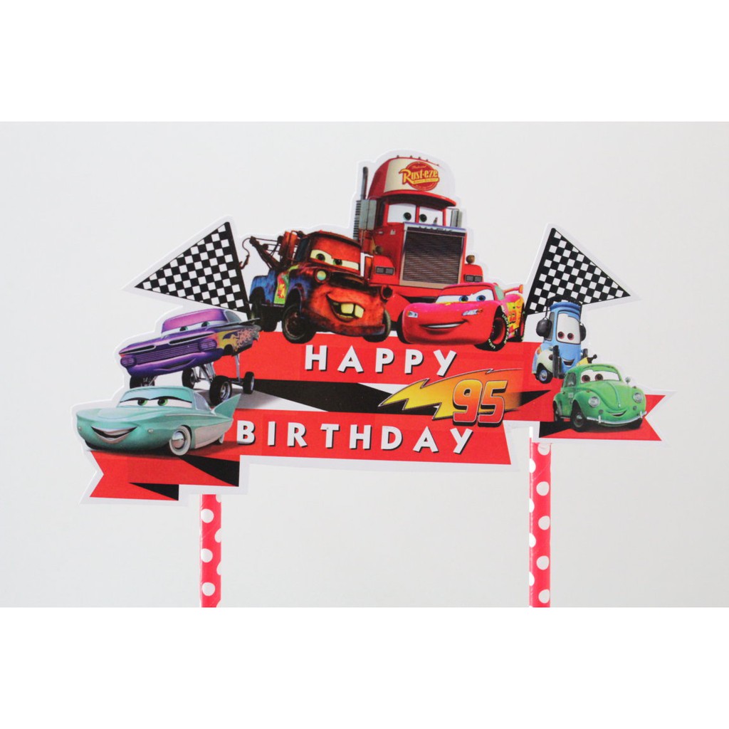 Jual cake topper cars / tusukan kue cars / hiasan kue cars / hiasan kue ...