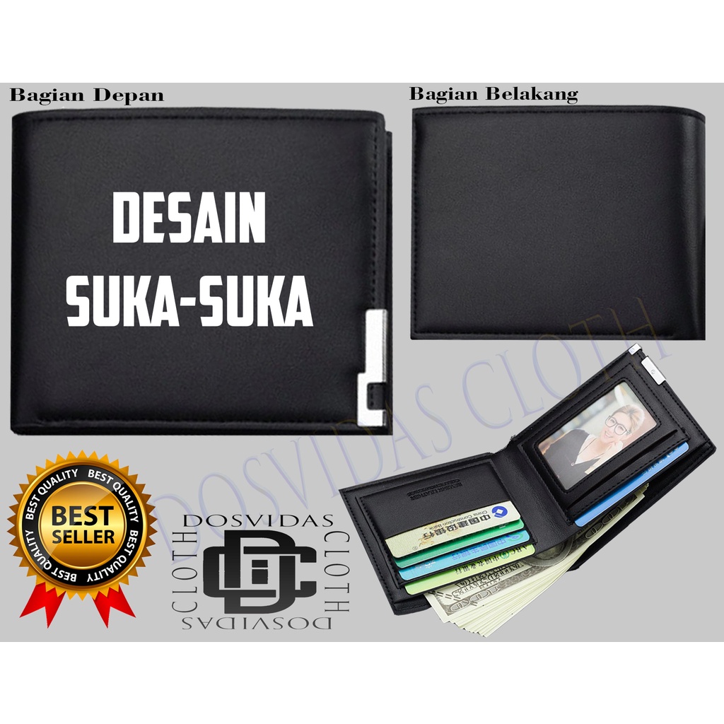 Jual Dompet Anak Dompet Lipat Pria CUSTOM Dompet Kulit Sintentis DESAIN ...