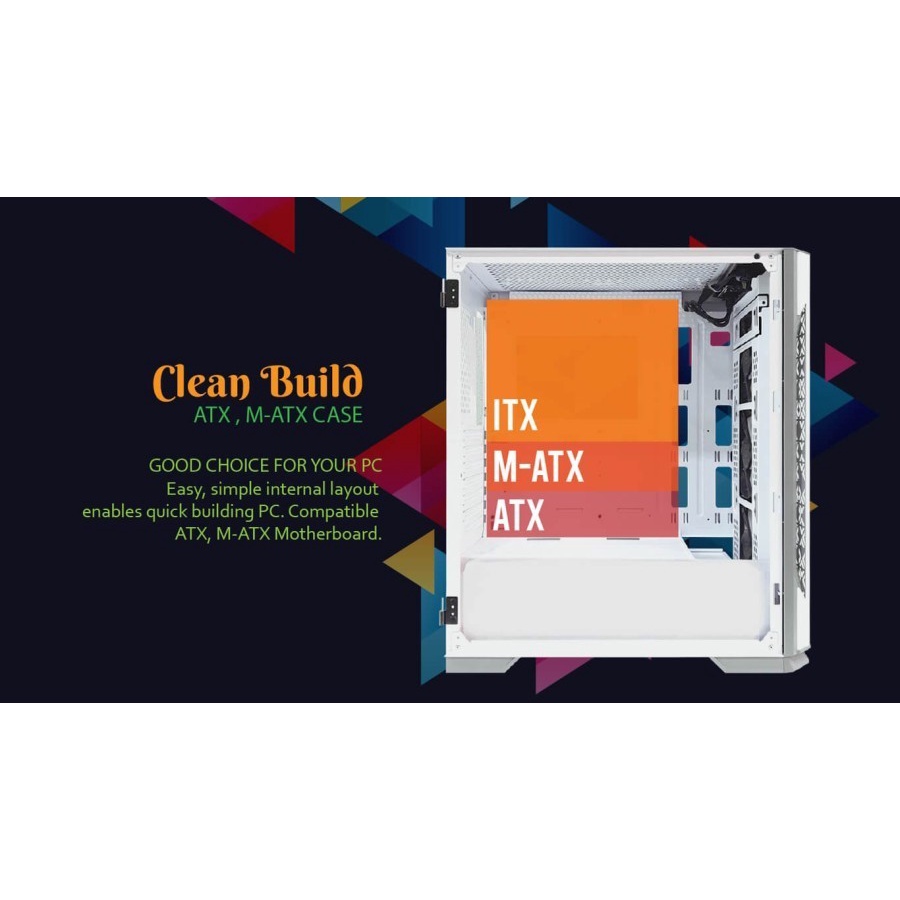 Jual CUBE GAMING SLEV BLACK / WHITE ATX CASING | Shopee Indonesia
