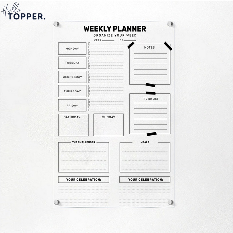 Jual Daily Planner Papan Jadwal Akrilik | Wall Planner | Schedule Board ...