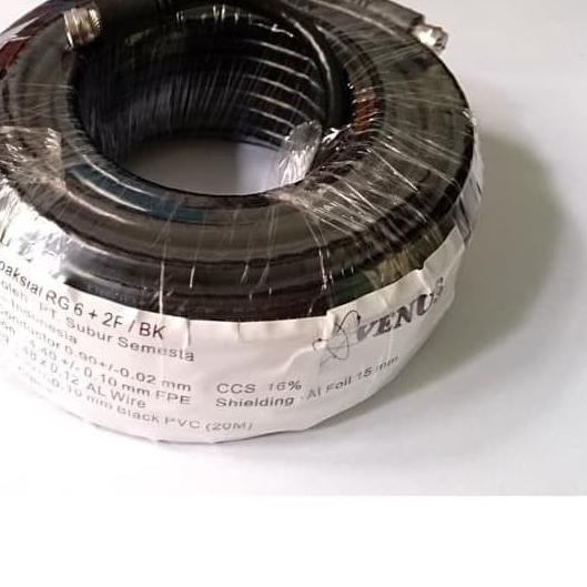 Jual Venus Kabel Coaxial RG6+2F 20meter ( buat parabola ) | Shopee ...
