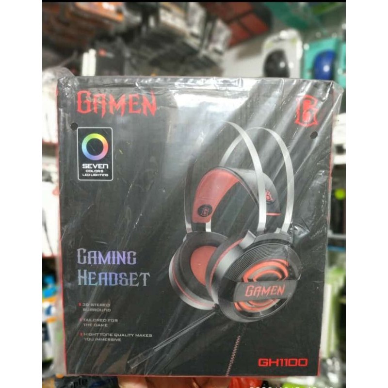 Jual Headset Gaming GH1100 3D stereo surround Gamen LED RGB | Shopee ...