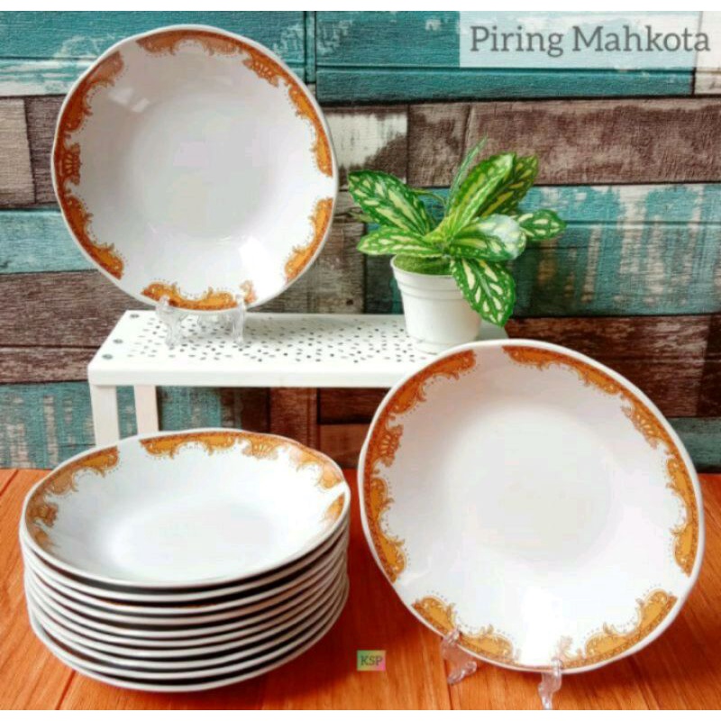 Jual piring keramik lilia DL8065/piring MOTIP cantik mahkota 9inch ...