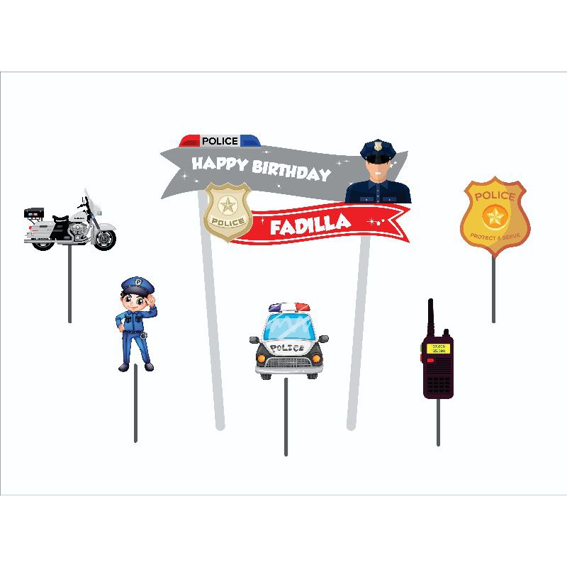 Jual Topper Cake Polisi / Topper Cake Police PAKE NAMA | Shopee Indonesia