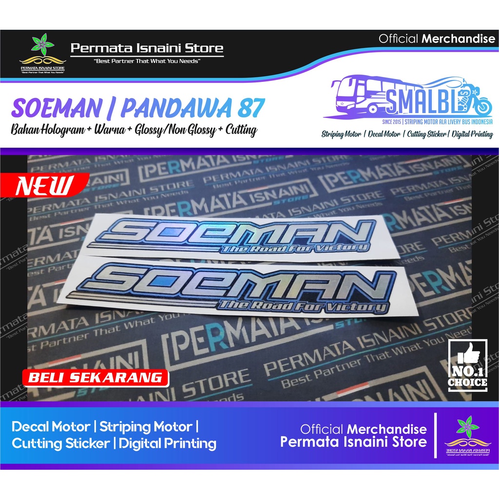 Jual Sticker Stiker Hologram Julukan SOEMAN PANDAWA87 ala bismania by ...