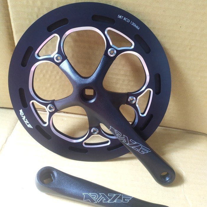 Jual CRANK KRENG GIR DEPAN 56T RAZE ELITE BCD ALLOY SEPEDA LIPAT FIXIE ...