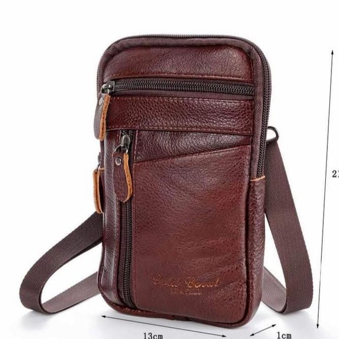Jual tas pria kulit asli selempang kulit multi tas hp | Shopee Indonesia