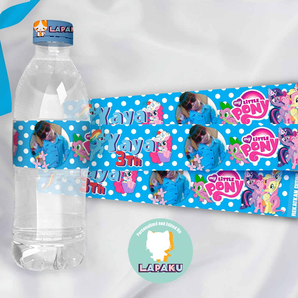 Jual Lapaku Label Botol Aqua Mini 330 ML Tema My Little Pony Custom ...