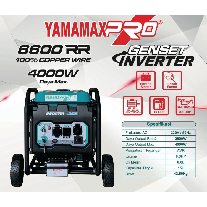 Jual Generator Yamamax Pro 6600RR Inverter 4 Tak Genset 4000 Watt ...