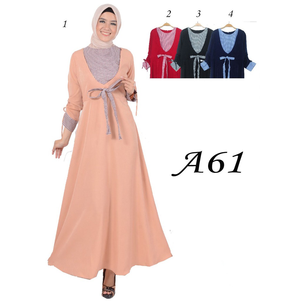 Jual Gamis Muslim Fashion – Gamis Dress Wanita CC1 | Shopee Indonesia