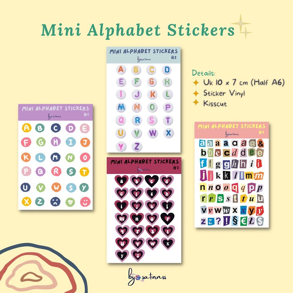 Jual Mini Alphabet, Magazine, & Confetti Sticker Abjad Pita Deco ...