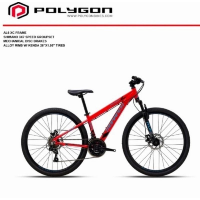 Jual Sepeda MTB Polygon monarch MJR 26" red 2022 sepeda monarch MYT ...