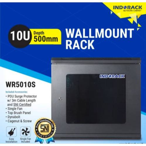 Jual WR5010S - 10U Wallmount Rack Depth 500mm Single Door 19" - INDORACK | Shopee Indonesia