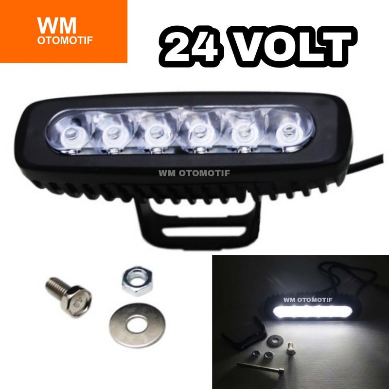 Jual Lampu Tembak Sorot 24 Volt LED CWL 6 Mata Flash CREE Truk Bus Canter Tronton Running Lurus ...