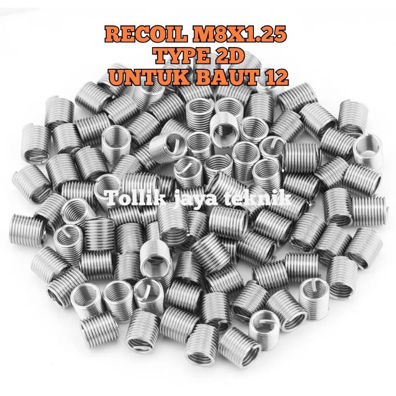 Jual 10Pcs Alat perbaikan Drat Slek Doll Recoil M8 x 1.25 Type 2D Per ...