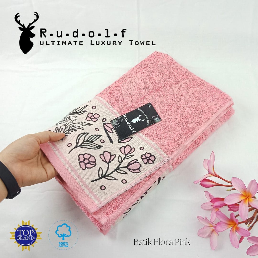 Jual Handuk Dewasa Motif Batik Flora Katun Tebal Rudolf 70x140cm - PINK ...