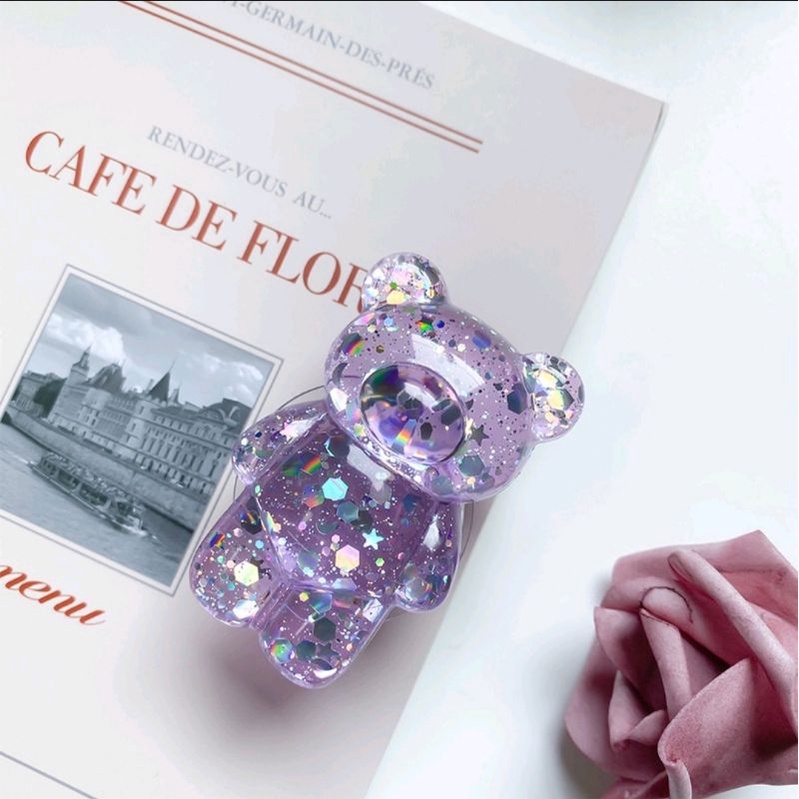 Jual [ READY STOCK ] korean popsocket aesthetic griptok gummy bear clear laser hologram glitter ...