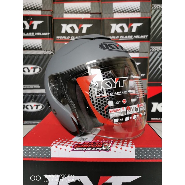 Jual HELM KYT KYOTO MATT GORILA GREY ORIGINAL HELM KYOTO GREY DOFF ORI ...