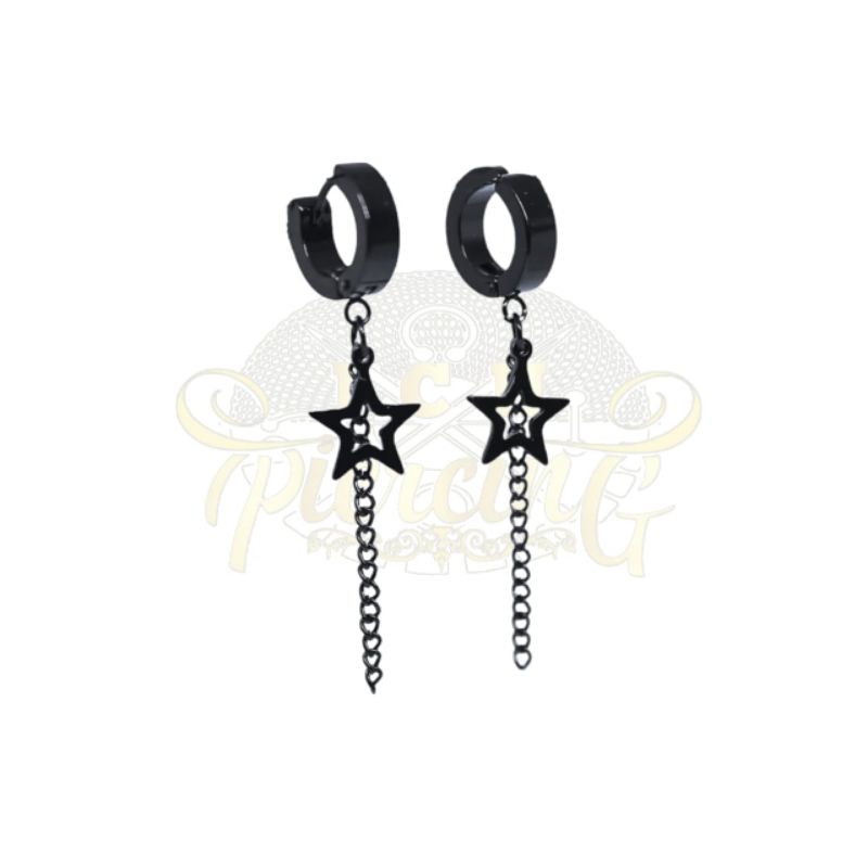 Jual [TERBARU] Anting Tindik Dan Jepit Model Bintang Rantai HITAM ...