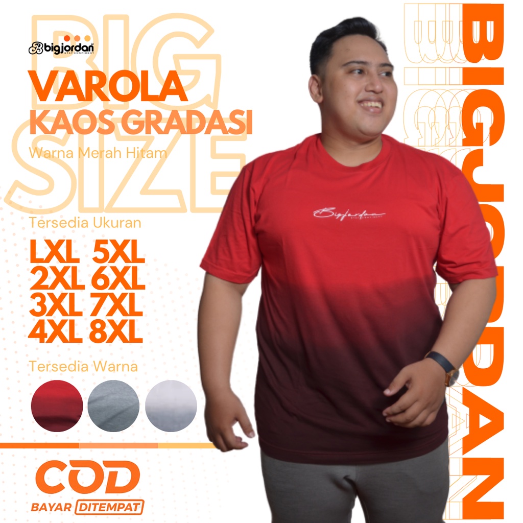 Jual Kaos Gradasi Reglan Big Size ukuran jumbo 3XL-4XL-5XL-6XL-7XL-8XL pria original BigJordan ...