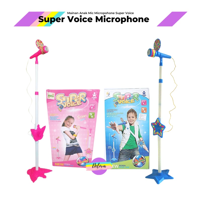Jual Super Voice Standing Mic Mainan Anak Microphone Bernyanyi | Shopee ...