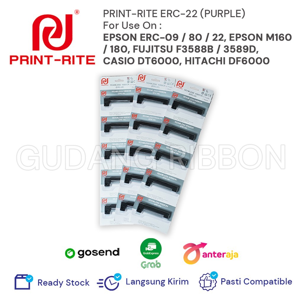 Jual Print Rite Ribbon Cartridge For Use On EPSON Erc-22 (purple ...