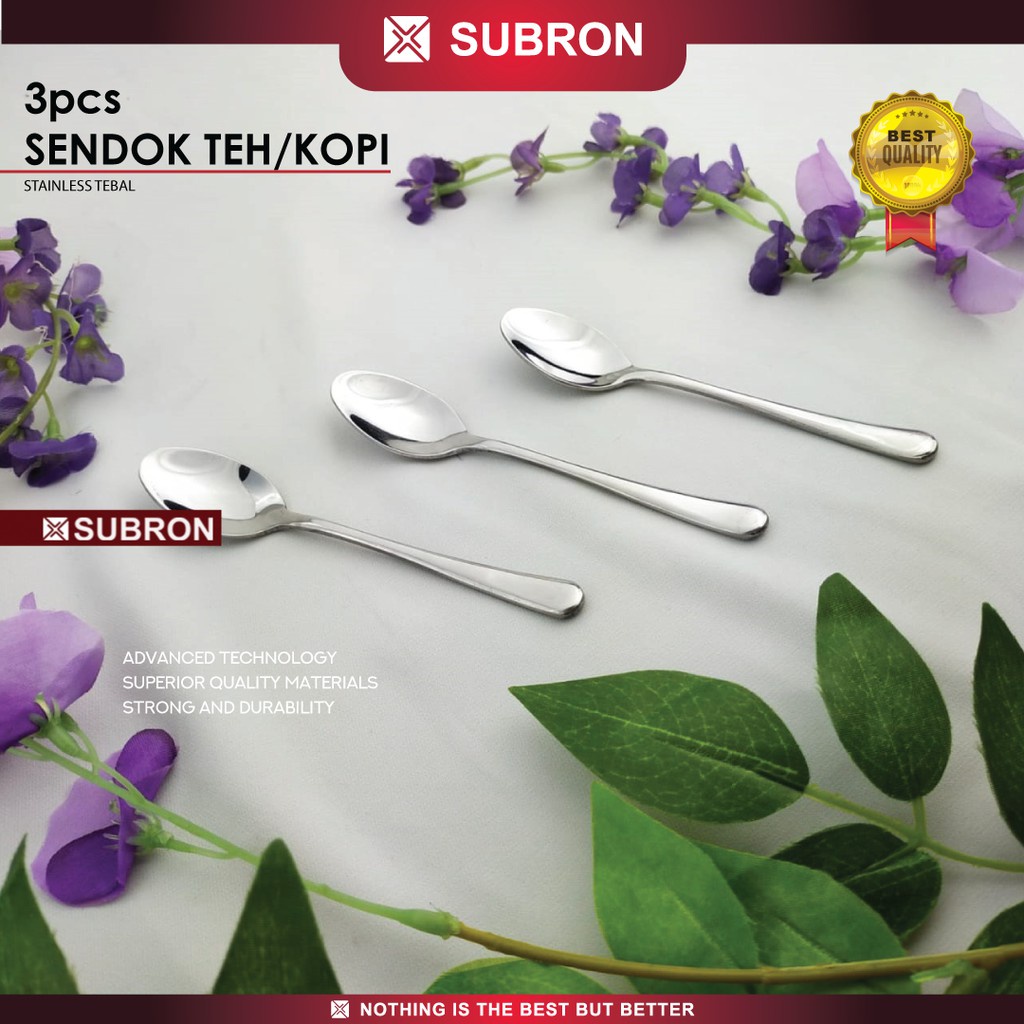 Jual SUBRON 3Pcs Sendok Garpu Makan Buah Dessert Teh/Kopi Stainless ...