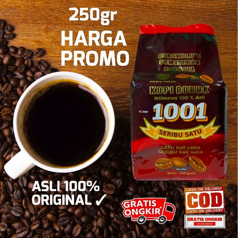 Jual KOPI 1001 250gr ASLI ORIGINAL KHAS BENGKULU | Shopee Indonesia