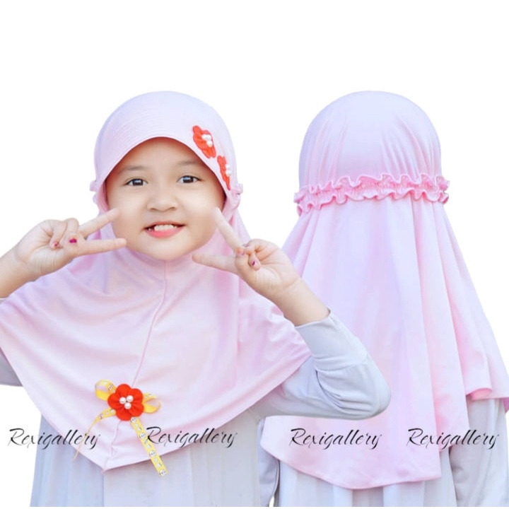 Jual JILBAB ANAK BUNGA PITA TALI BELAKANG KARET - JILBAB BUNGA ANAK ...