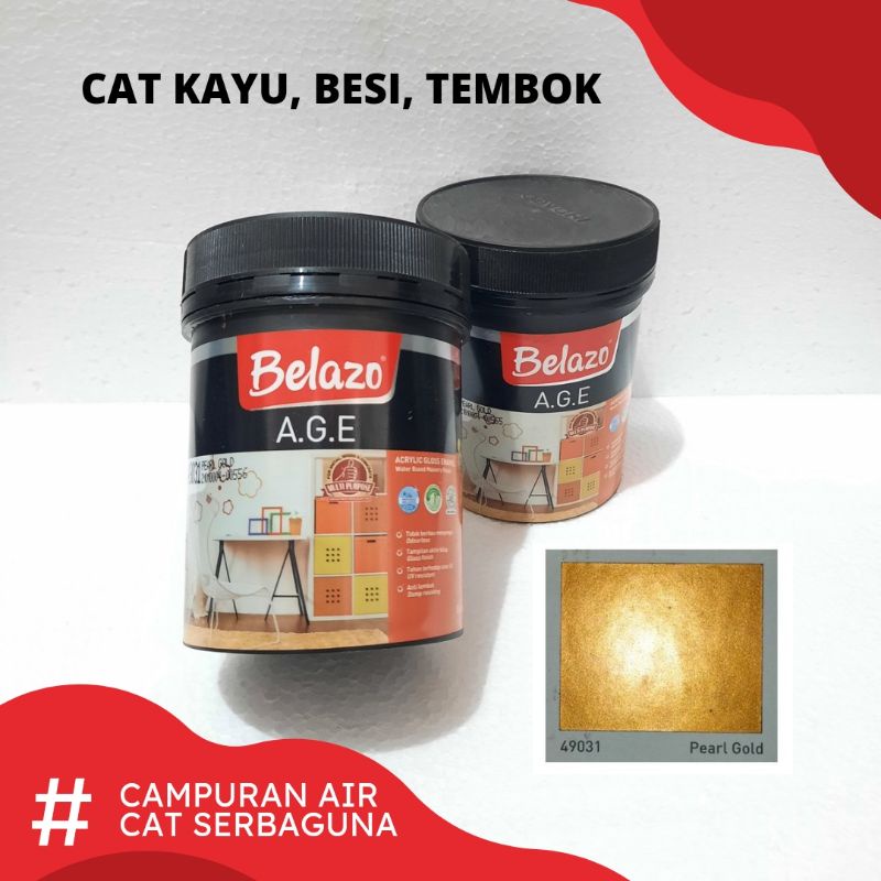 Jual CAT SERBAGUNA BESI, KAYU BELAZO AGE 400ML MENGKILAP WARNA EMAS ...