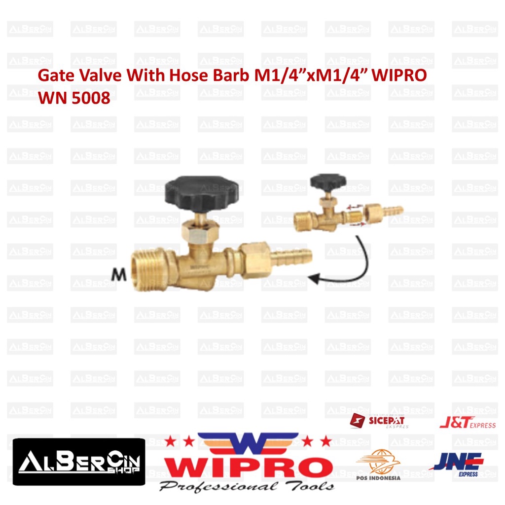 Jual Gate Valve With Hose Barb Male 1/4"x1/4" WIPRO WN5008 WN 5008 ...