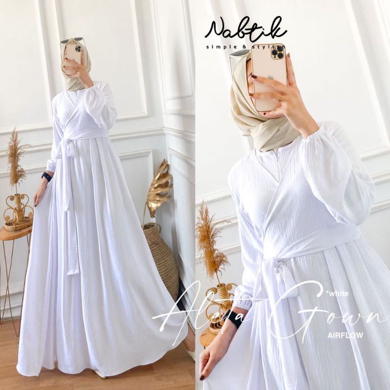 Jual Aluna Aleta dress gown series bahan kringkle airflow nabtik ...